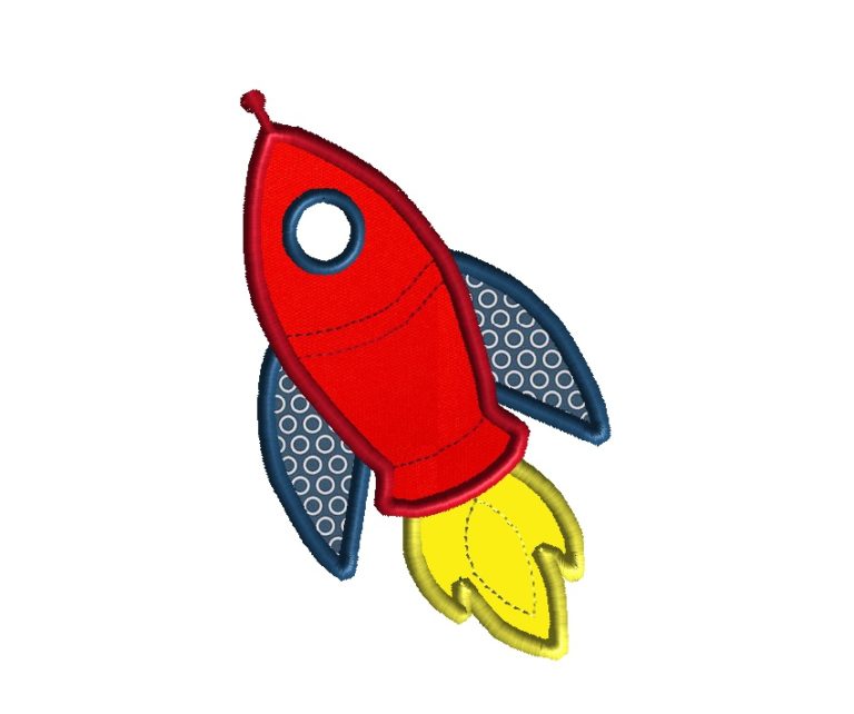 Rocket Applique Machine Embroidery Design