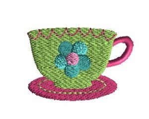 Mini Teacup Embroidery Design
