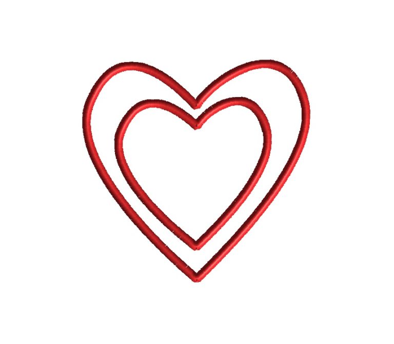 Chunky Heart Frame Applique Machine Embroidery Design