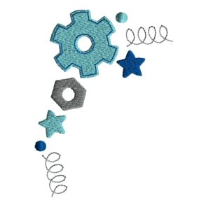 Robot Border Machine Embroidery Design