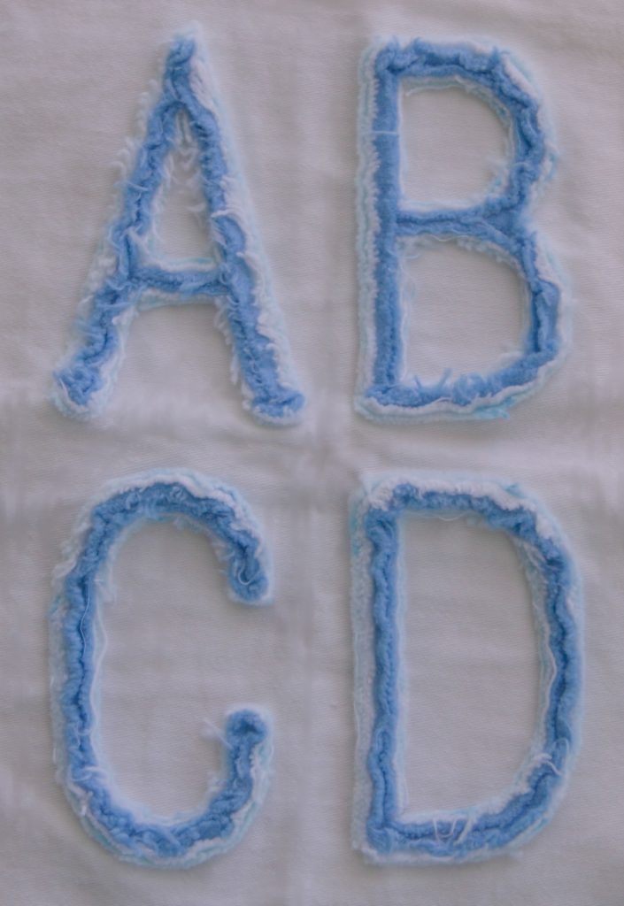 Chenille Machine Embroidery Font - raggy letters