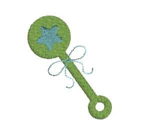 Mini Baby Boy Rattle Machine Embroidery Design