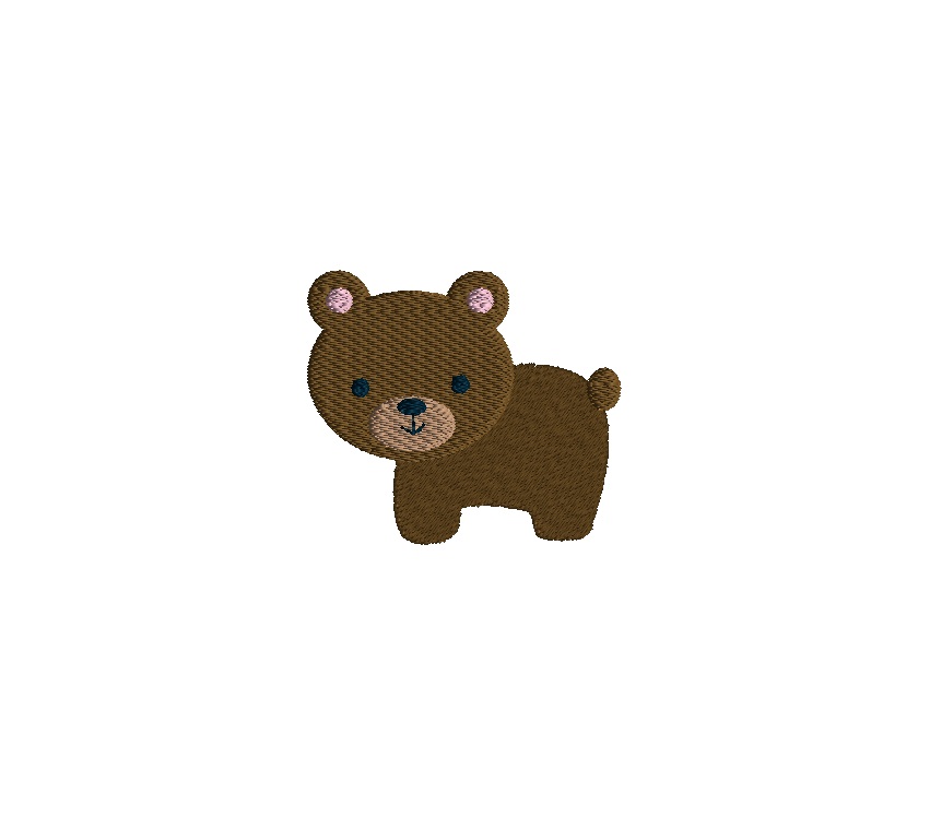 Mini Bear Machine Embroidery Design - woodland animal