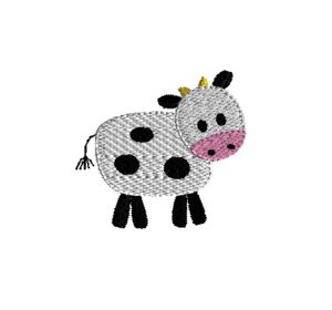 Mini Cow Machine Embroidery Design - farm animals