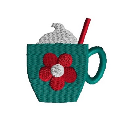 Mini Mug Machine Embroidery Design - hot chocolate