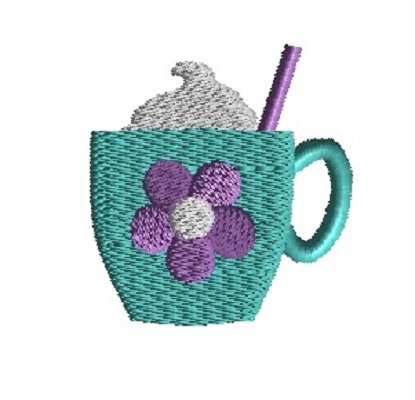 Mini Mug Machine Embroidery Design - hot chocolate