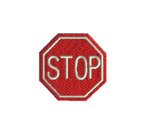 Mini Stop Sign Machine Embroidery Design - 3 sizes