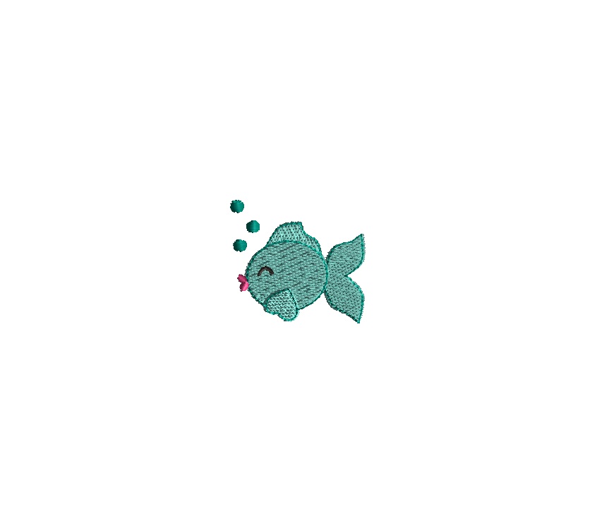 Mini Fish Machine Embroidery Design - 3 sizes - pets