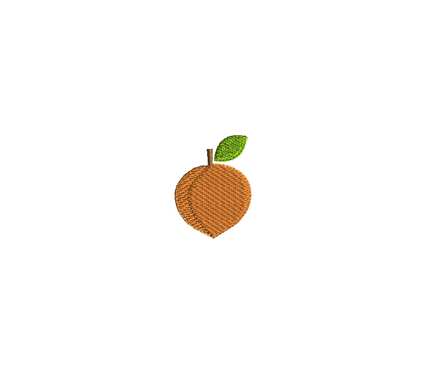 Mini Peach Machine Embroidery Design - 3 sizes - fruit