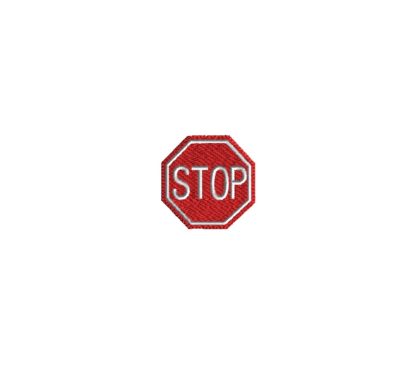 Mini Stop Sign Machine Embroidery Design - 3 sizes