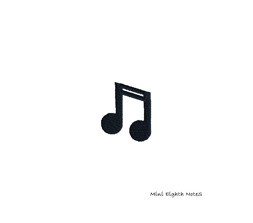 Mini Music Eighth Notes Machine Embroidery Design