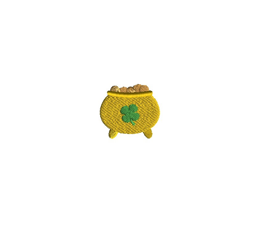 Mini Pot of Gold Machine Embroidery Design