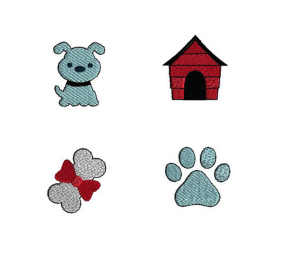 Mini Dog Machine Embroidery Design Set