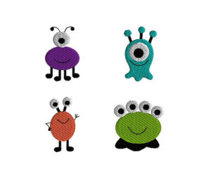 Mini Monster Machine Embroidery Design Set