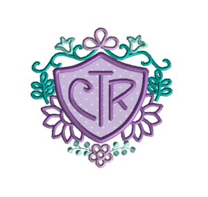 CTR Shield with Flowers Applique Machine Embroidery Design
