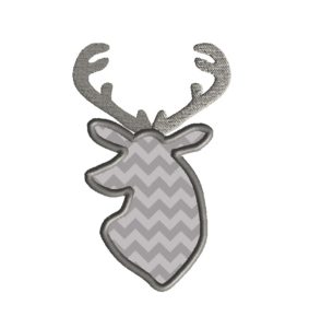 Deer Head Applique Machine Embroidery Design