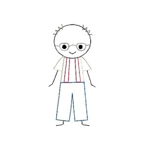 Grandma Stick Figure Machine Embroidery Design