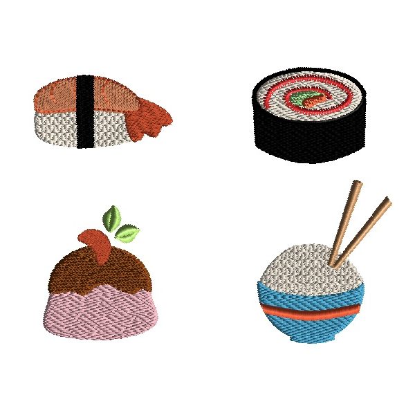 Mini Sushi Machine Embroidery Design