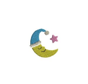 Mini Sleepy Moon Machine Embroidery Design - 3 sizes