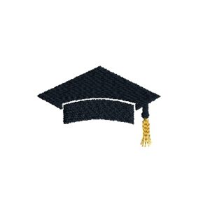 Mini Graduation Cap Machine Embroidery Design - 3 sizes