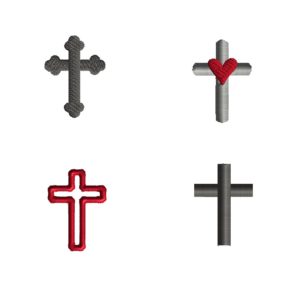 Mini Cross Machine Embroidery Design Set - 3 sizes each design