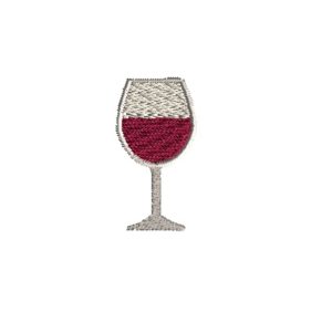 Mini Wine Glass Machine Embroidery Design - 3 sizes
