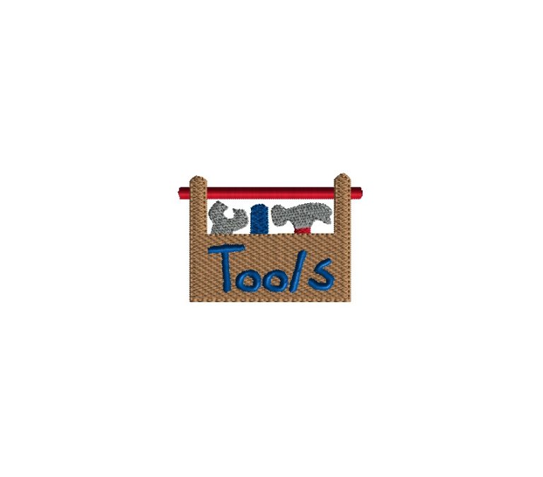 Tool Box Embroidery Design Filled Stitch for Machine Embroidery