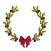 Festive Wreath Frame Machine Embroidery Design