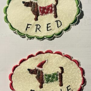 Mini Christmas Dachshund Dog Machine Embroidery Design