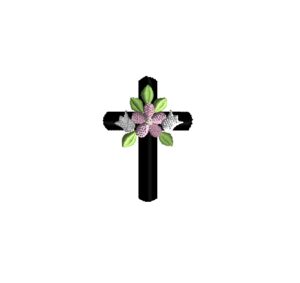 Mini Cross with Flowers Machine Embroidery Design