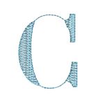 Quick Stitch Alphabet Letter C Machine Embroidery Design