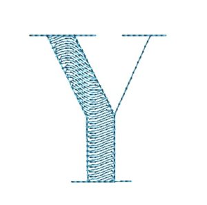 Quick Stitch Alphabet Letter Y Machine Embroidery Design