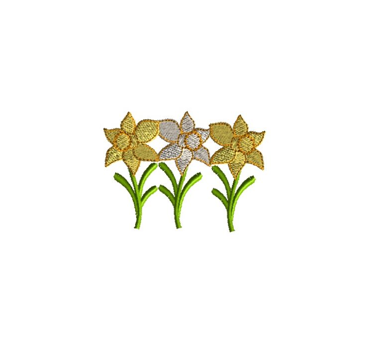 Mini Daffodil Machine Embroidery Design