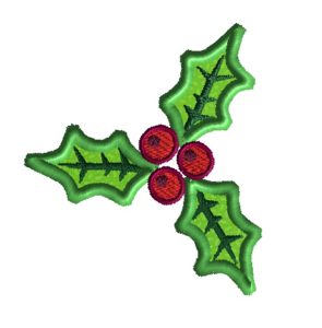 Holly Applique Machine Embroidery Design