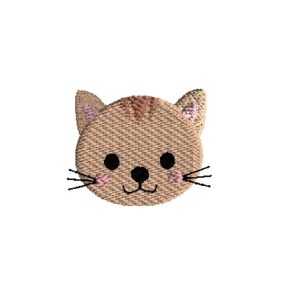Mini Cat Head Machine Embroidery Design