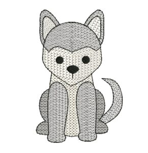 Husky Dog Quick Stitch Machine Embroidery Design