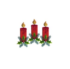 Mini Christmas Candle Machine Embroidery Design