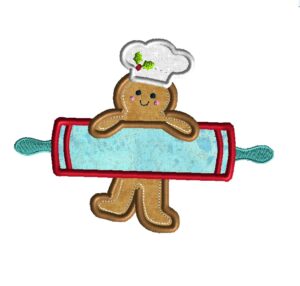 Gingerbread and Rolling Pin Applique Embroidery Design for Machine ...