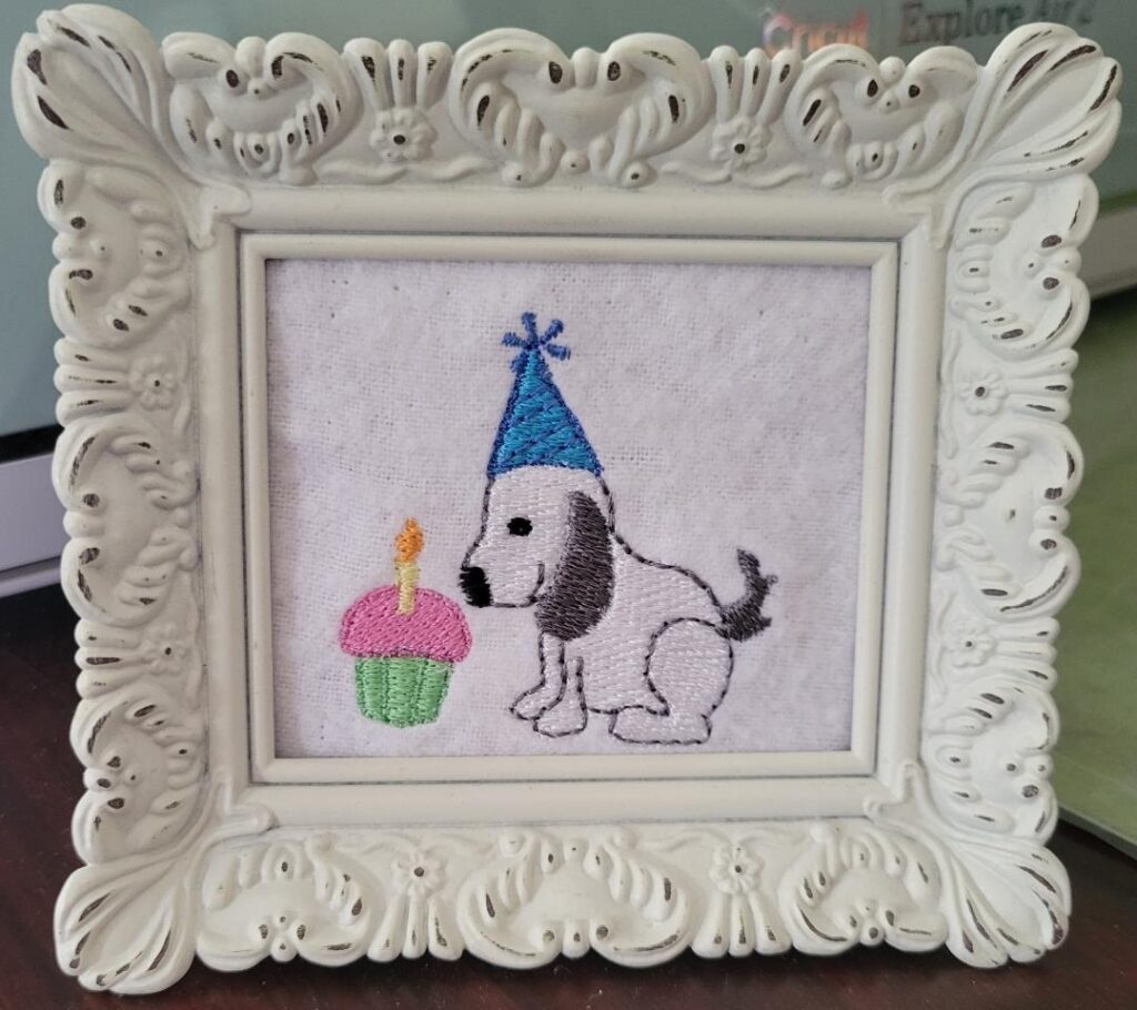 Mini Birthday Dog Machine Embroidery Design