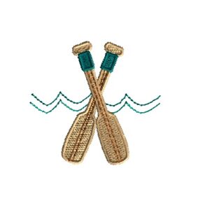 Mini Oars Crossed Machine Embroidery Design