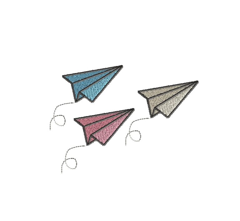 Mini Paper Airplane Machine Embroidery Design