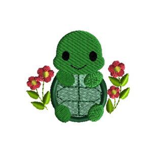 Mini Turtle Sitting Machine Embroidery Design