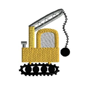 Mini Wrecking Ball Truck Machine Embroidery Design