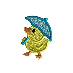 Mini Duck with Umbrella Machine Embroidery Design