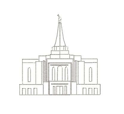 Gilbert Arizona Temple Simplified Outline Machine Embroidery Design
